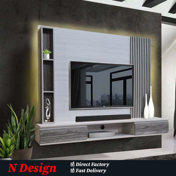 [N Design] 6ft Modern TV Cabinet / Wall Mounted Tv Cabinet / Living ...