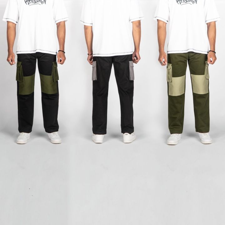CELANA PANJANG CARGO KOMBINASI / LONGPANT CARGO COMBINATION | Lazada ...