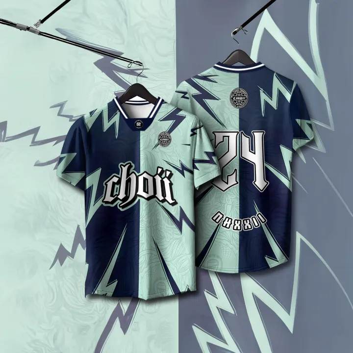 Choii Trendy Sports Jersey T-shirt Lightning Color Matching Korean ...