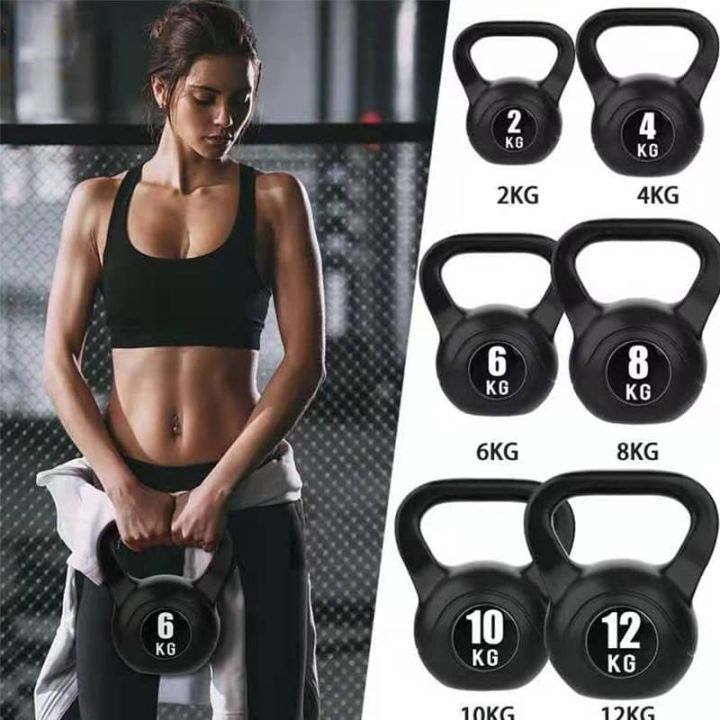 Sport Kettlebell Gym Training Plactic Coating Kettlebell / Dumbbell / Kettlebell 2kg 4kg 6kg 8kg ...