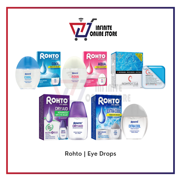 Rohto Eye Drops (Aqua Pink / Cool Blue / Extra Cool / C Cube / Dry Aid ...