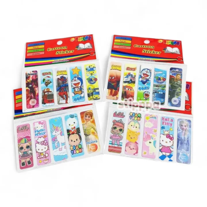 STIPA 1 Pack Sticky Notes Hologram Karakter Pembatas Buku Kertas 1 Pak ...