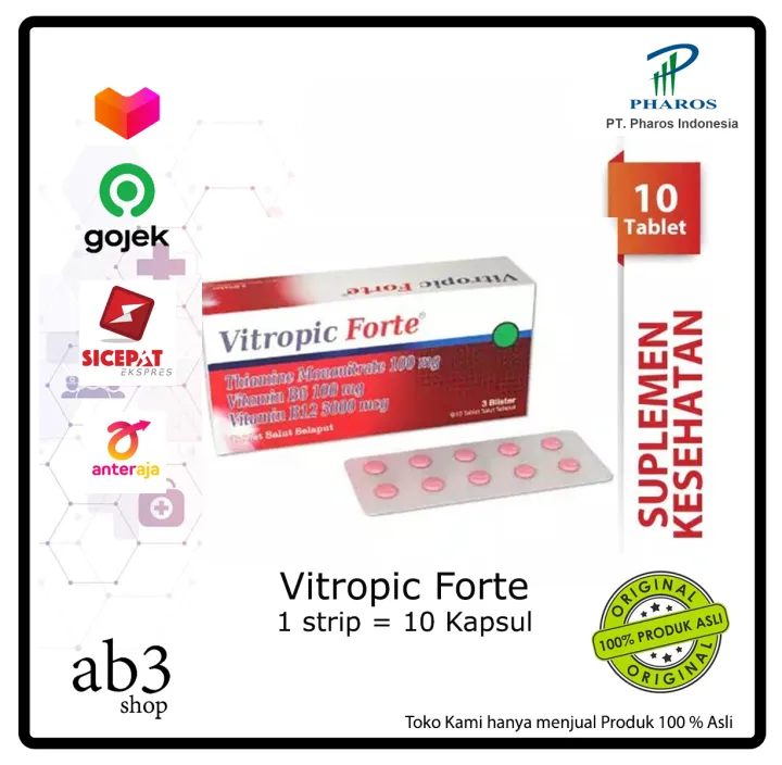 VITROPIC FORTE 10 TABLET / VITAMIN B KOMPLEK - 1 BLISTER ISI 10 TAB ...