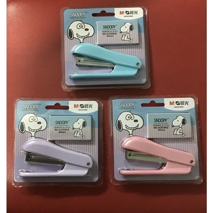 M&G ABS916BR เครื่องเย็บกระดาษ Snoopy พร้อมลูกแม๊ก NO. 10 | Lazada.co.th
