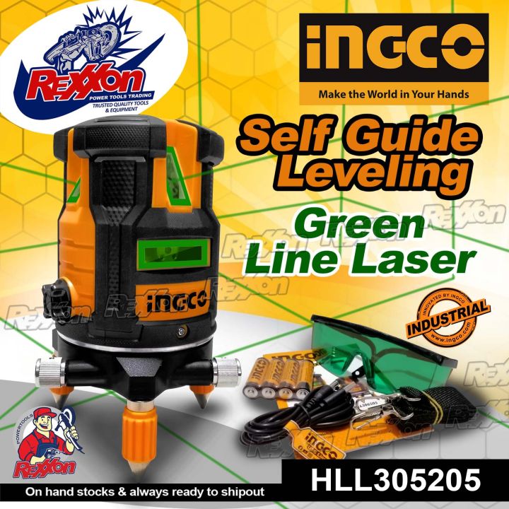 INGCO 0-30m Self Leveling Line Laser (Green Laser Beams) HLL305205 ...