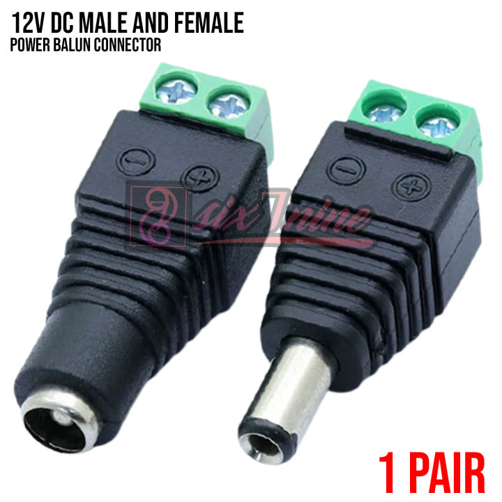 12V DC Male & Female Power Balun Plug Connector (PAIR) | Lazada PH