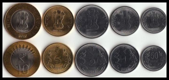 【Stylish】 India Set 5 pcs Original coin Collection World Asia Genuine ...