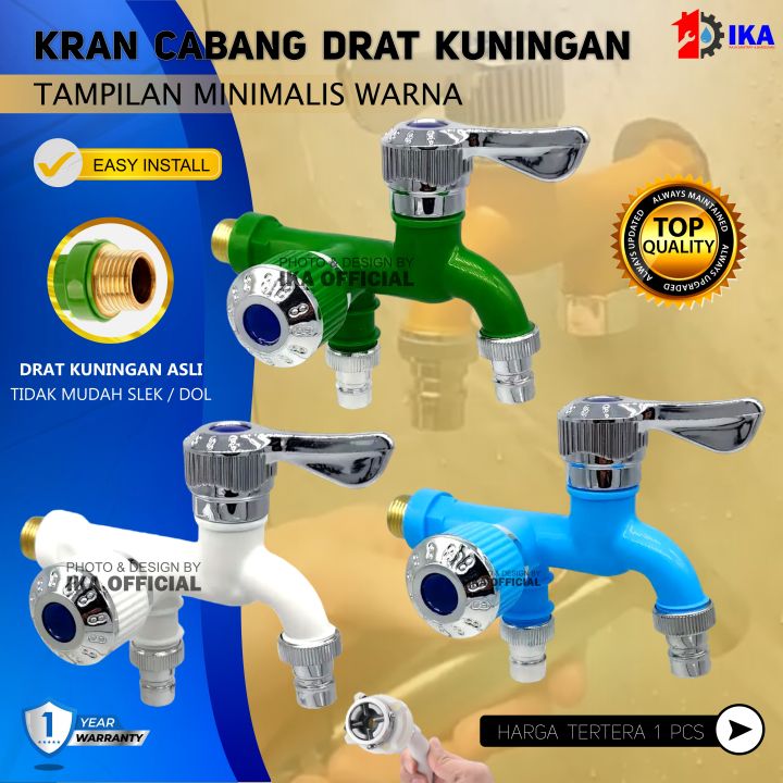 Kran Shower Double 2 Kran Cabang Engkol Kran Cabang Kamar Mandi PVC ...