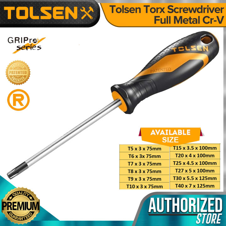 Tolsen Torx Star Screwdriver (T5 | T6 | T7 | T8 | T9 | T10 | T15 | T20 | T25 | T27 | T30 | T40 ...