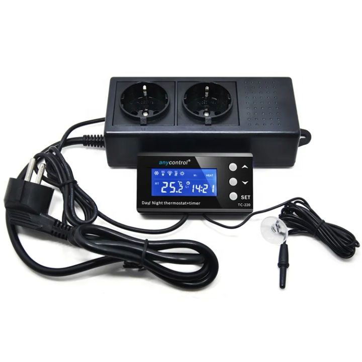 AU Plug 220V 10A TC-220 Reptile Temperature Controller with night drop ...