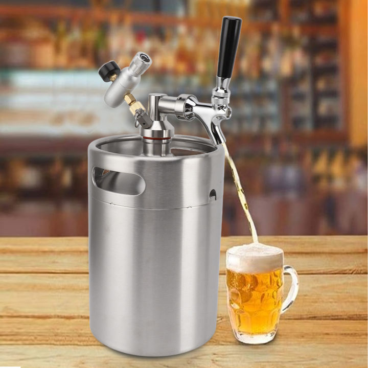 Mini Beer Keg Stainless Steel Coffee Keg with 60psi Gauge for Home | Lazada
