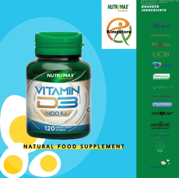 Nutrimax Vitamin D3 400 IU 120 Tablet / Vitamin D 400 / Vit D 400 | Lazada Indonesia