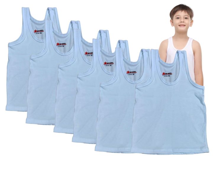 6pcs Active Brand Plain White Cotton Sando for KIDS Boy Suitable for ...