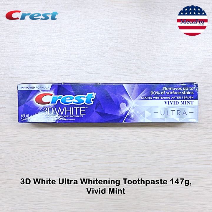 Crest® 3D White Ultra Whitening Toothpaste Vivid Mint ยาสีฟันไวท์เทนนิ่ง | Lazada.co.th