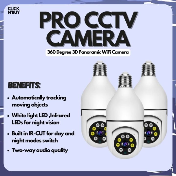 Pro CCTV Camera 1080P HD IP Cam 360 Degree 3D Panoramic WiFi Camera ...