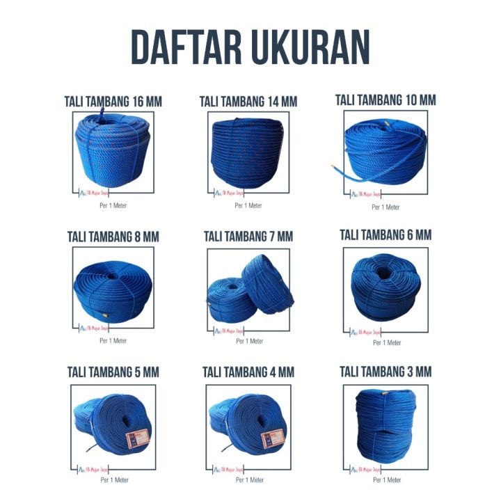 Tali Tambang / Tali Jemuran / Tali Tampar / Kenur Berbagai Ukuran ...