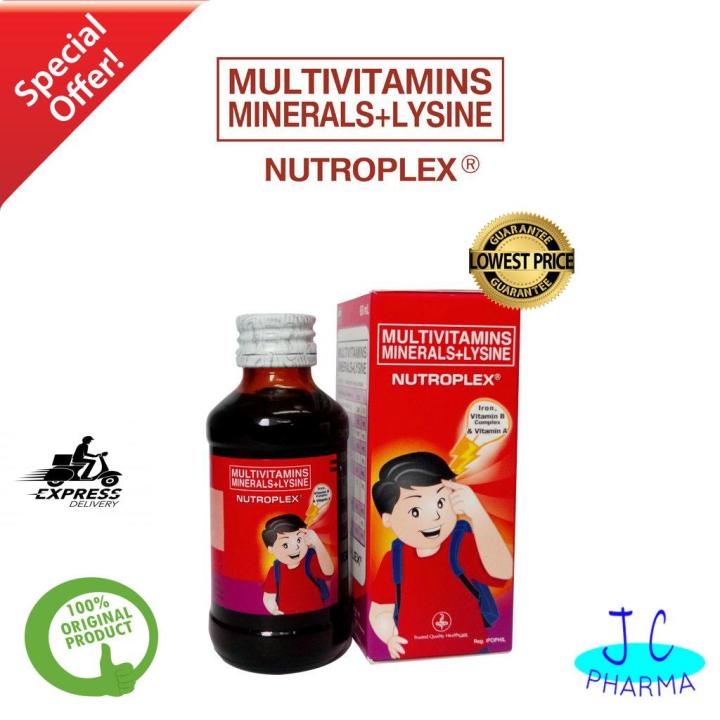 Nutroplex syrup 120ml multivitamins minerals + lysine | Lazada PH