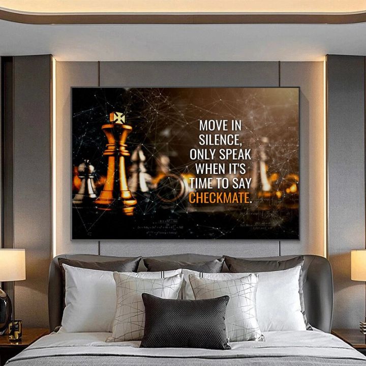 Chess Creative Poster Inspirational Quotes Canvas Painting European ...