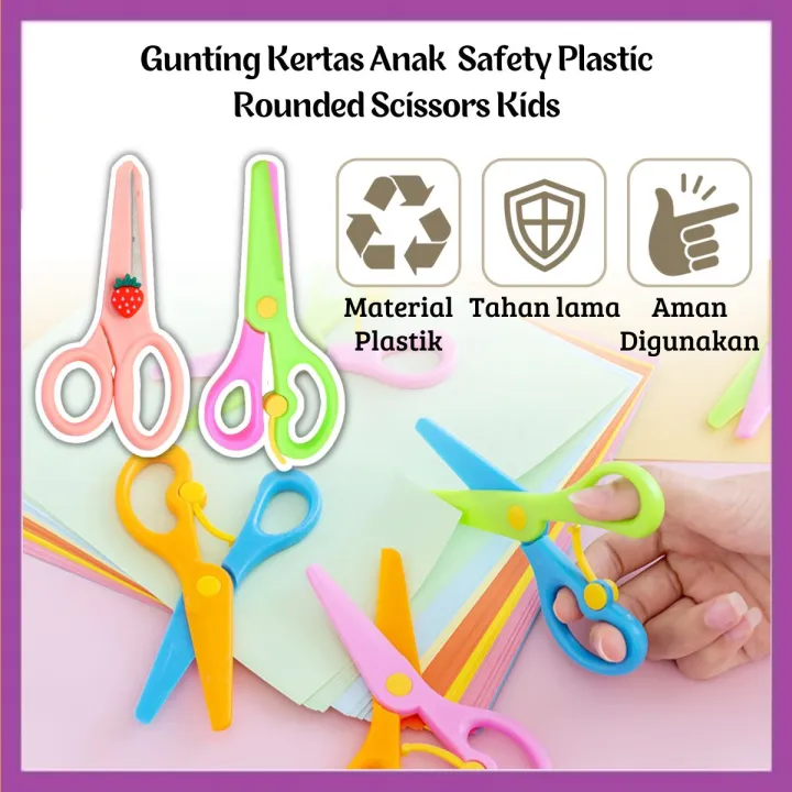 Gunting Kertas Anak Karakter Ujung Tumpul Safety Plastic Rounded ...