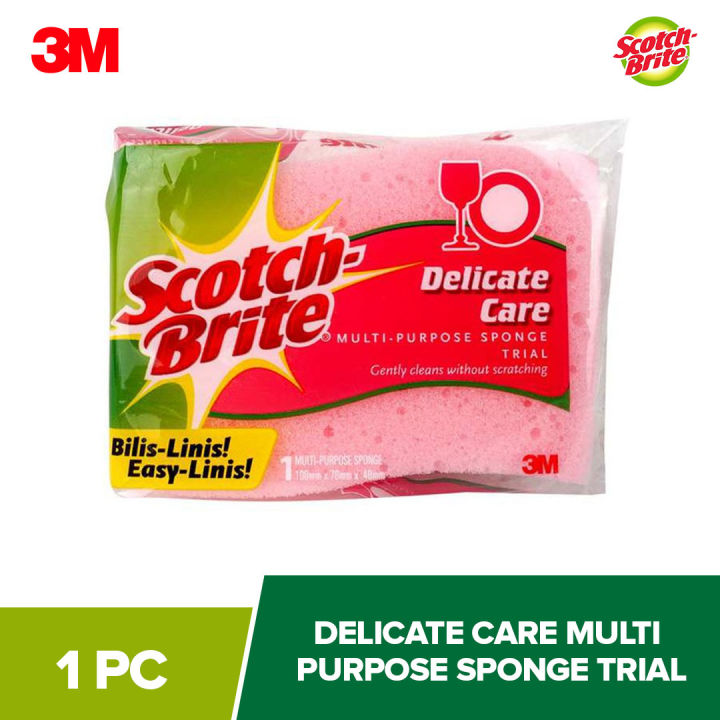 3M Scotch Brite Delicate Care Multi Purpose Sponge Trial 1pc | Lazada PH