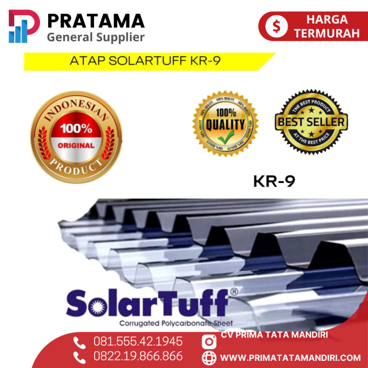 Atap Solartuff Polycarbonate gelombang Tembus Cahaya Greca, ROMA tebal ...