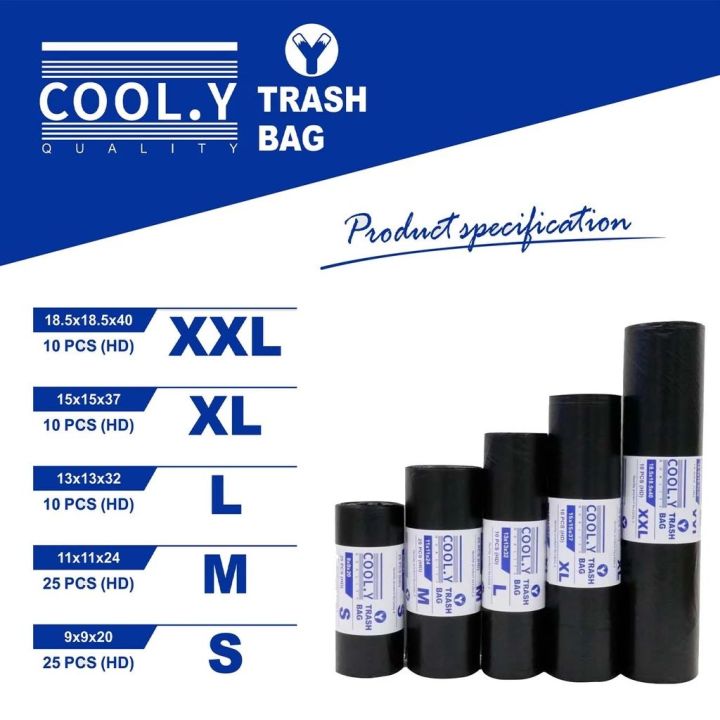 TRASH BAG / GARBAGE BAG BLACK (SMALL/MEDIUM/LARGE/XL/XXL) / TRASH BAG ...