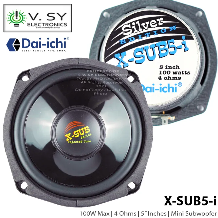 DAI-ICHI X-SUB5-I 5 Inches 100 Watts 4 Ohms Subwoofer Speaker | Lazada PH