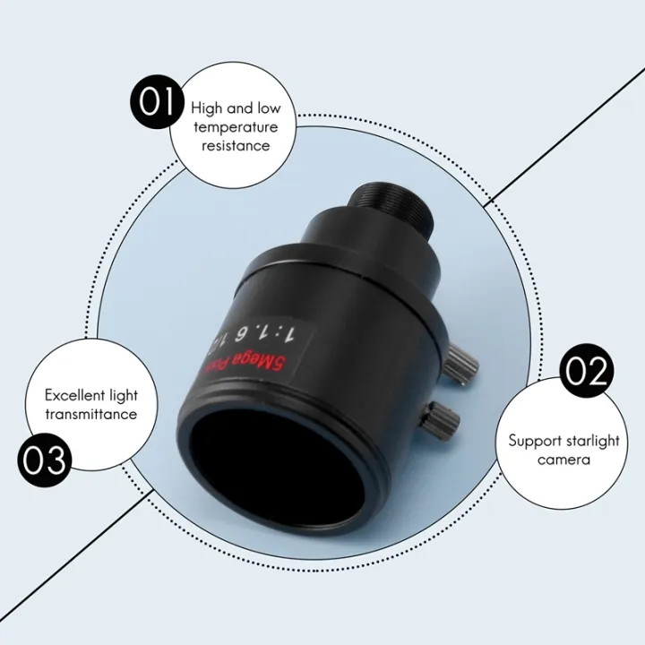 CCTV lens 1/2.5 inch 6-22mm 5MP mount varifocal Lens F1.6 For 4MP/5MP ...