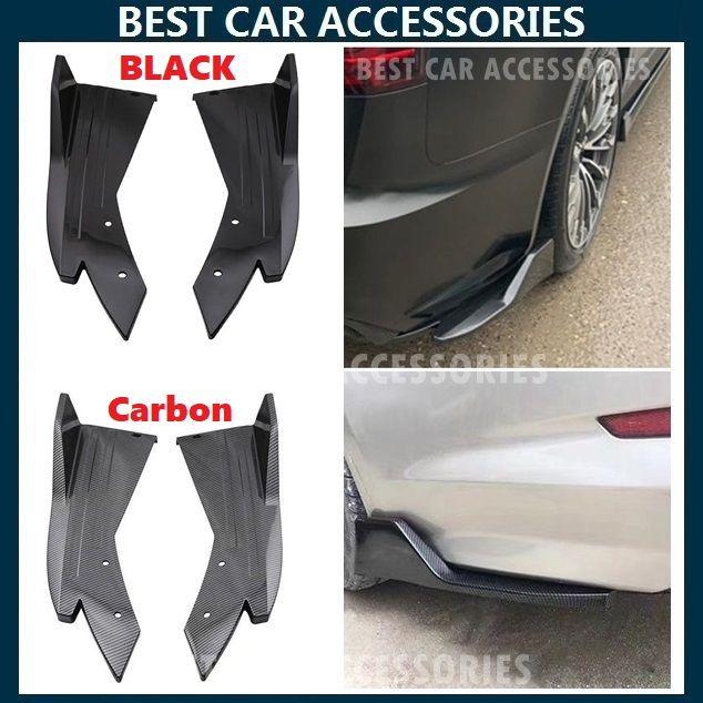 Universal Rear Bumper Lip Diffuser Winglet Wings Anti-crash Modified ...