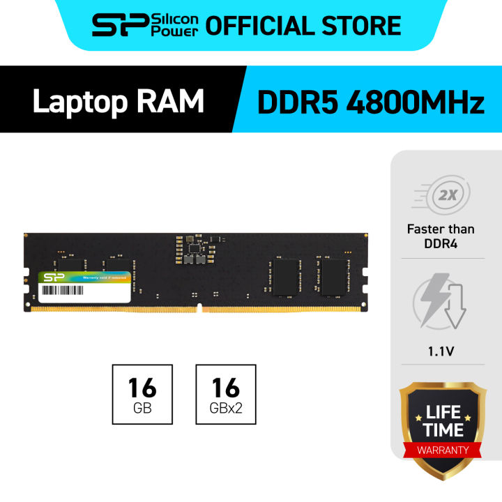 Silicon Power RAM DDR5 PC UDIMM 16GB, 16x2 GB 4800Mhz - รับประกันตลอด ...