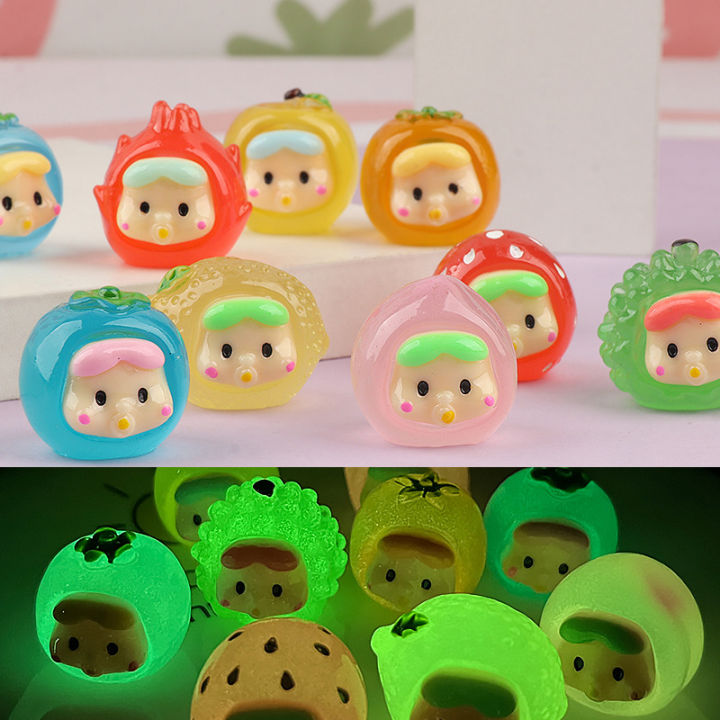 Luminous 3D Fruit Baby Ornament DIY Resin Decoration Cartoon Doll ...