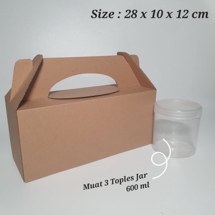 Kardus Dus Tenteng 3 Toples Jar Tabung Silinder 600ml 800ml Gift Box ...
