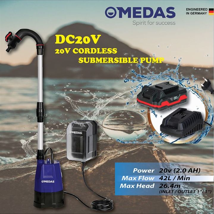 Medas Cordless Submersible Pump Garden (fish pond pump battery) Mesin ...