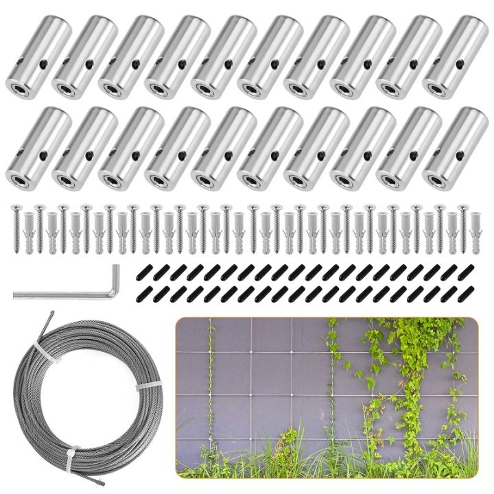 20 Pack Green Wall Stainless Steel Hubs, Wire Cable Trellis System Kit ...