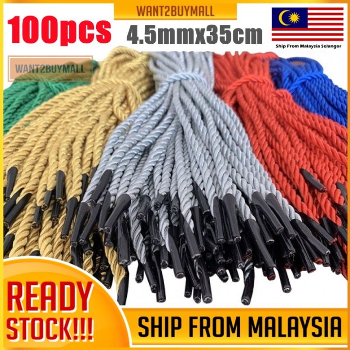 🇲🇾 🏆 100pcs 4.5mm x 35cm Nylon String Tali Paper Bag Rope Beg Kertas ...