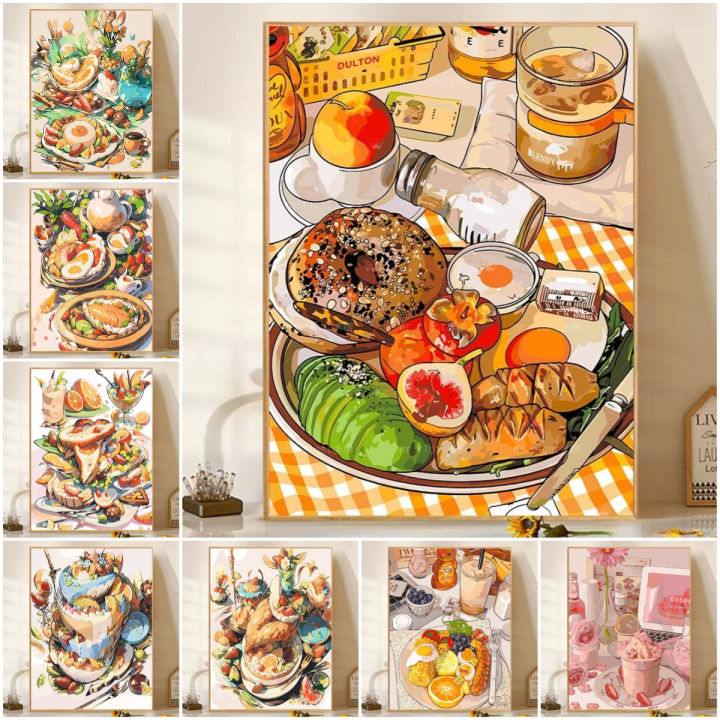 ORFON-paint by number-food-pictures-diy painting by numbers-油画-数字油画 ...