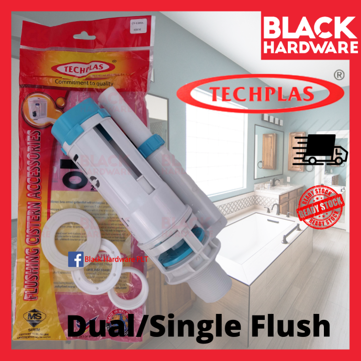 Black HW Techplas Living Cistern Toilet Flush Drain Valve Water Drain ...