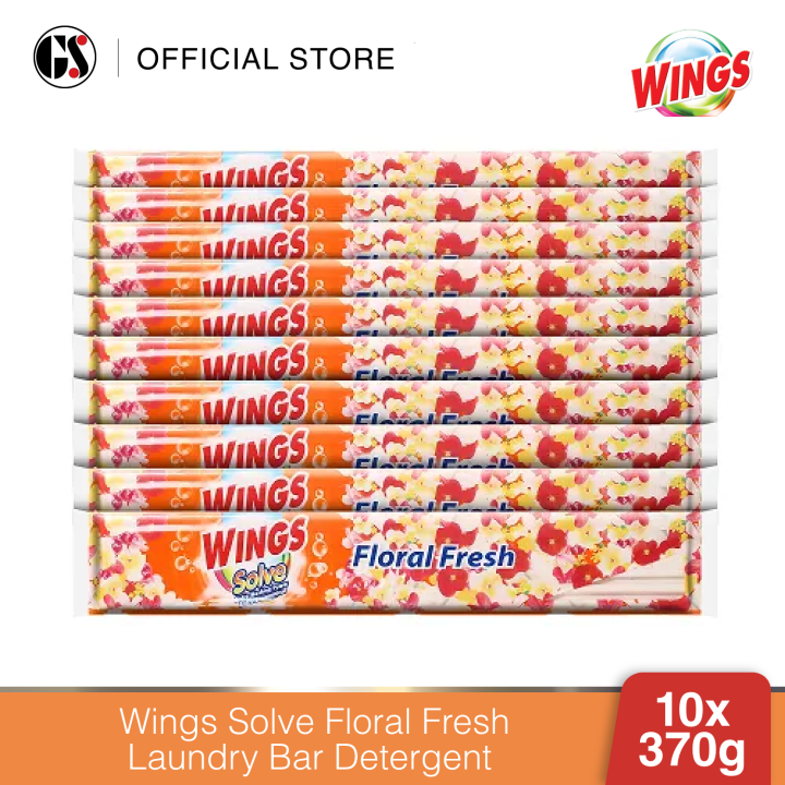 Wings Solve Floral Fresh Laundry Bar Detergent 370g Set of 10 | Lazada PH