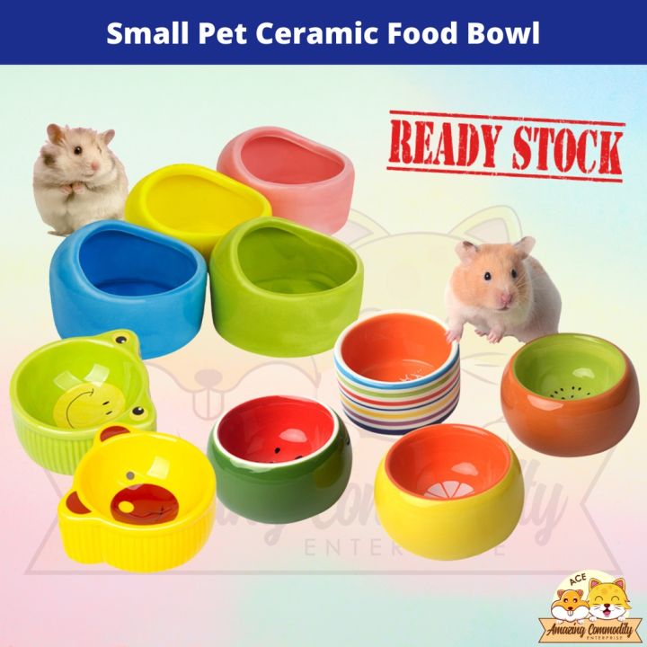 Cute & Colorful Ceramic Food Feeding Bowl for Hamster & Small Pet ...