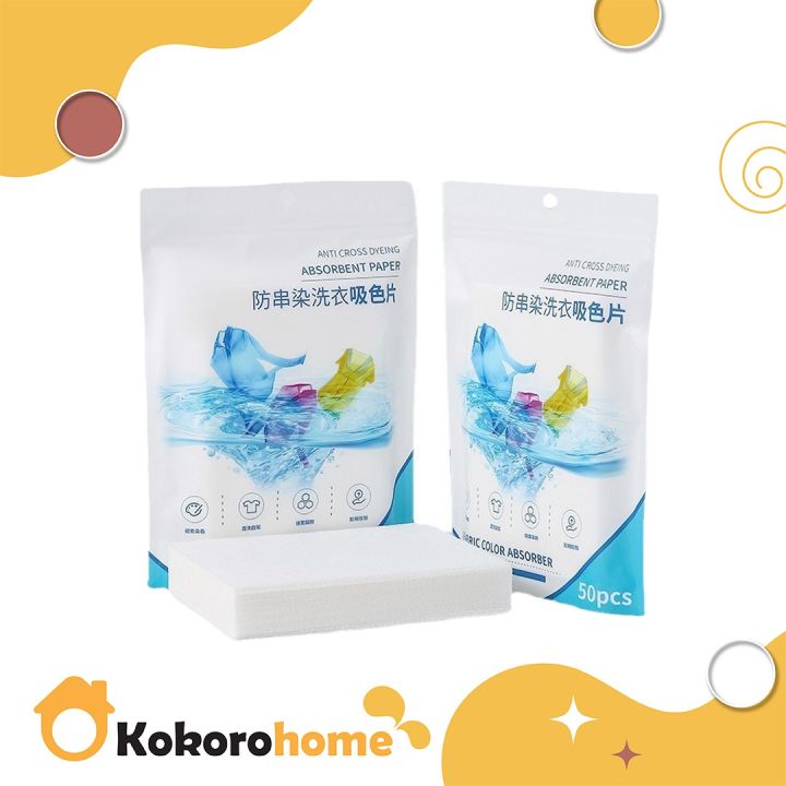KOKORO 50pcs Absorbent Paper Anti Dyeing Sheet Color Absorption Paper ...