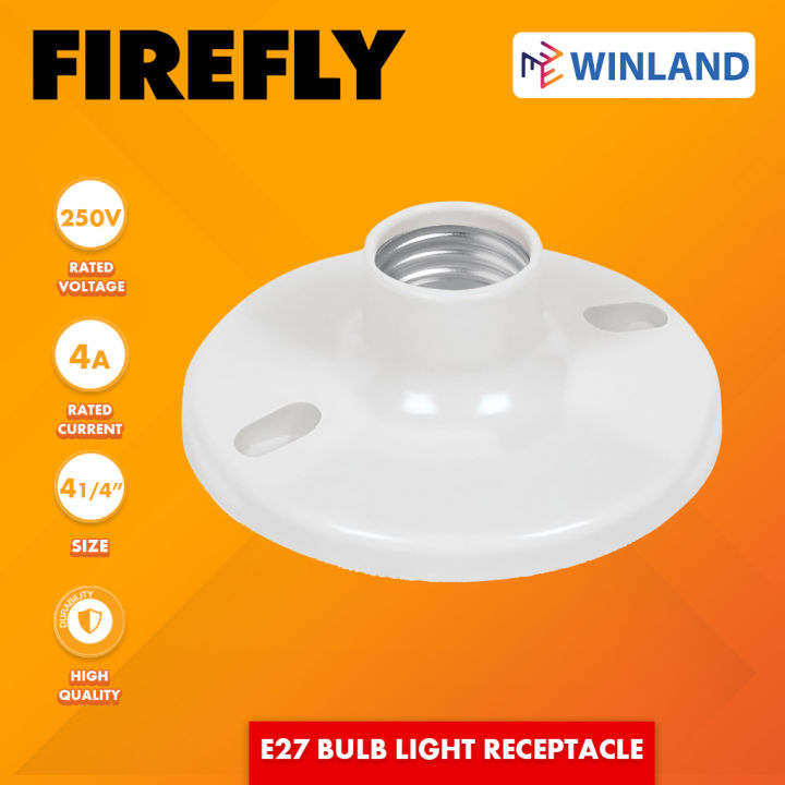 Firefly by Winland E27 Bulb Light Receptacle 4 1/4" Diameter with screw ...