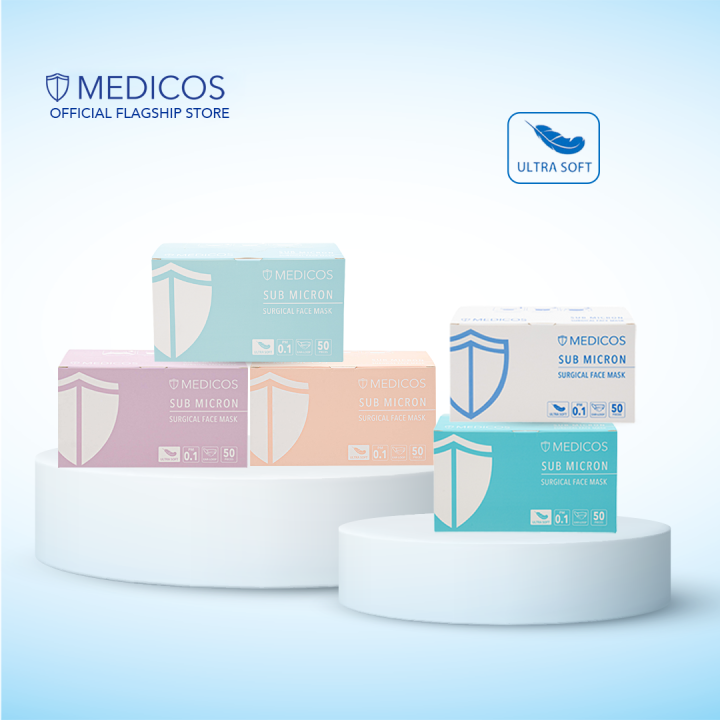 MEDICOS Ultra Soft 4ply Sub Micron Surgical Face Mask (Cotton Candy ...