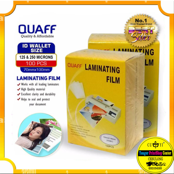 6 packs Quaff 250 microns ID size Laminating Film 70mm x 100mm-CEBULONG CUYI | Lazada PH