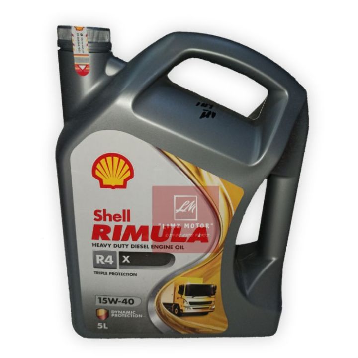Oli Shell Helix Rimula R4 X SAE 15W-40 Galon 5 Liter Original | Lazada ...