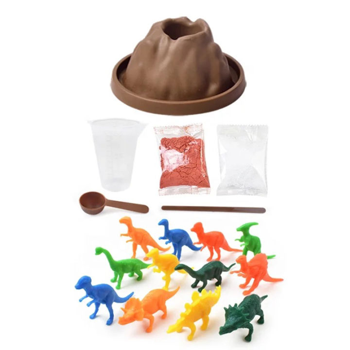 Volcano Eruption Kit with 12 Dinosaurs! Kid Scientist Science Chemical ...