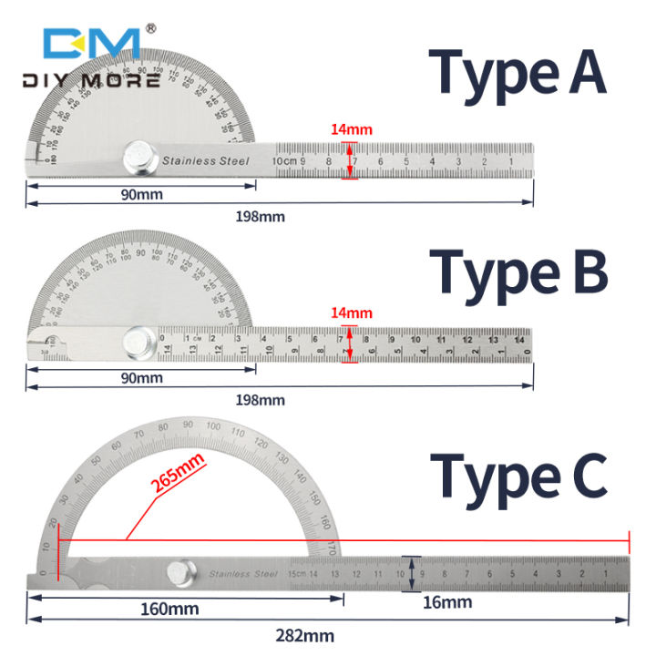 [100% Original] diymore 180 Degree Protractor Metal Angle Finder ...