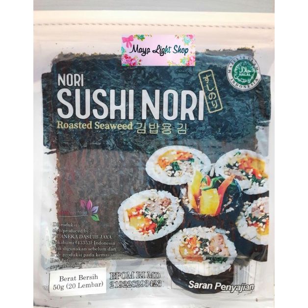 Sushi Nori 20 lembar Nori sushi nori seaweed rumput laut bento termurah ...
