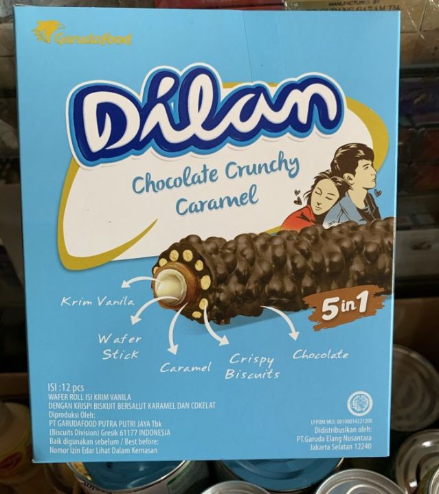 Dilan chocolate crunchy caramel garudafood 1 box isi 12 pcs | Lazada ...
