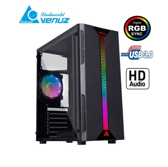 CASE (เคส) VENUZ รุ่น VC1919A ATX Computer Case มีไฟ RGB สินค้ารับ ...
