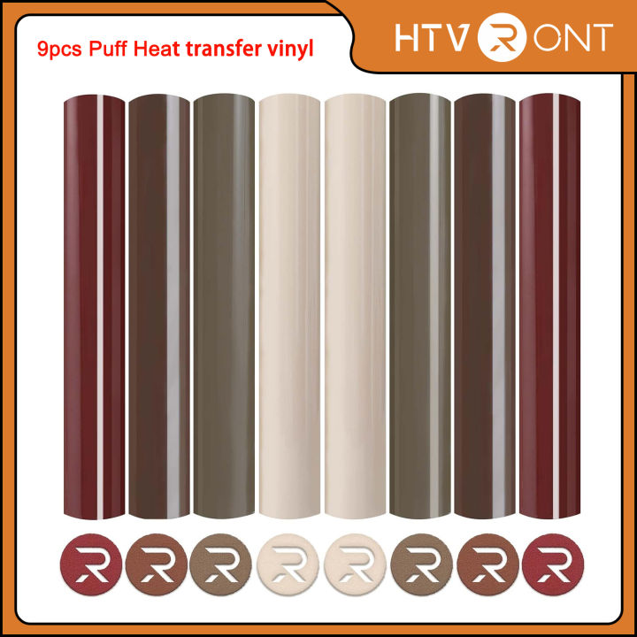HTVRONT 9pcs Skin Colour Puff Vinyl Heat Transfer 3D Puff Sheets Heat ...